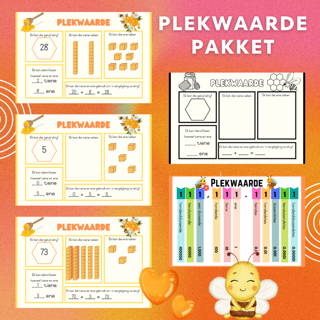 Plekwaarde Pakket – Place Value Package – Tuisonderwys Hulpbronne