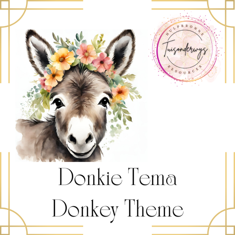 Donkie Klaskamer Tema – Donkey Classroom Theme – Tuisonderwys Hulpbronne