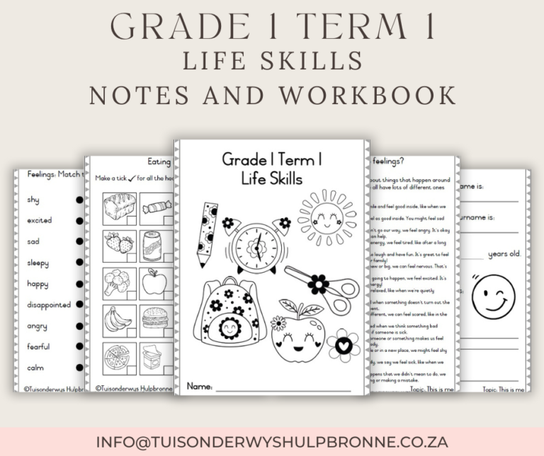 Grade 1 Term 1 Life Skills Notes and Workbook – Tuisonderwys Hulpbronne