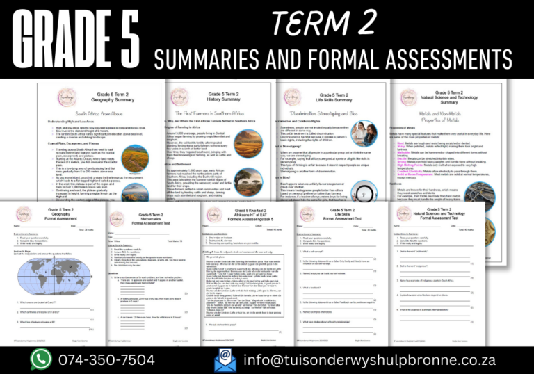 Grade 5 Term 2 Summaries and Formal Assessments Package 2025/2026 ...